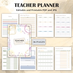 Teacher Planner Printable 2025, Spiral Teacher Planner, Lesson Plans ...