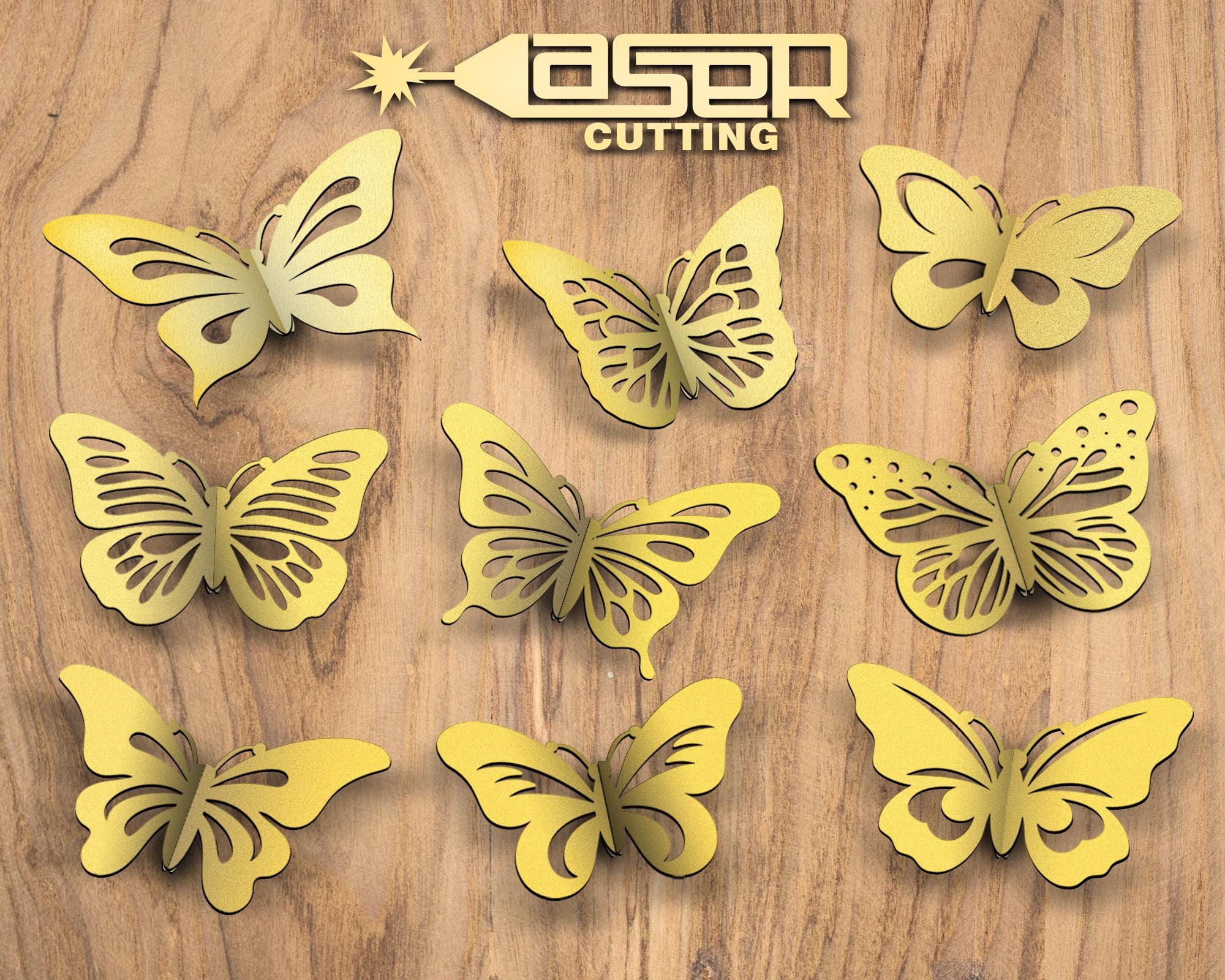 3D Butterflies Bundle, Dragonflies Glowforge, Butterfly Wall Decor ...