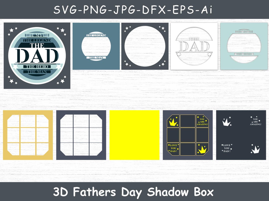 Fathers Day Shadow Box, 3D DAD Shadow Box With Custom Names, Best Dad ...