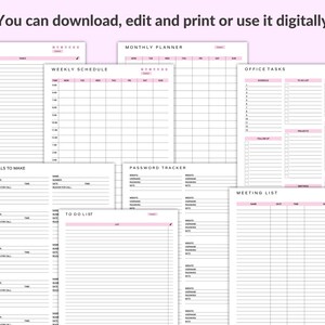 Office Task Planner Office Organizer Task Management Template Work ...