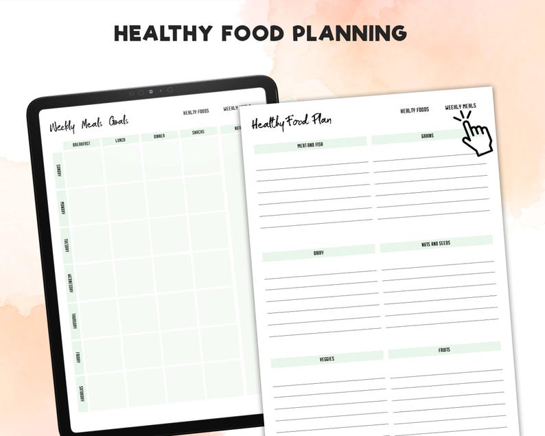 Meal Planner Printable, Weekly Food Diary, Meal Tracker, Food Journal ...