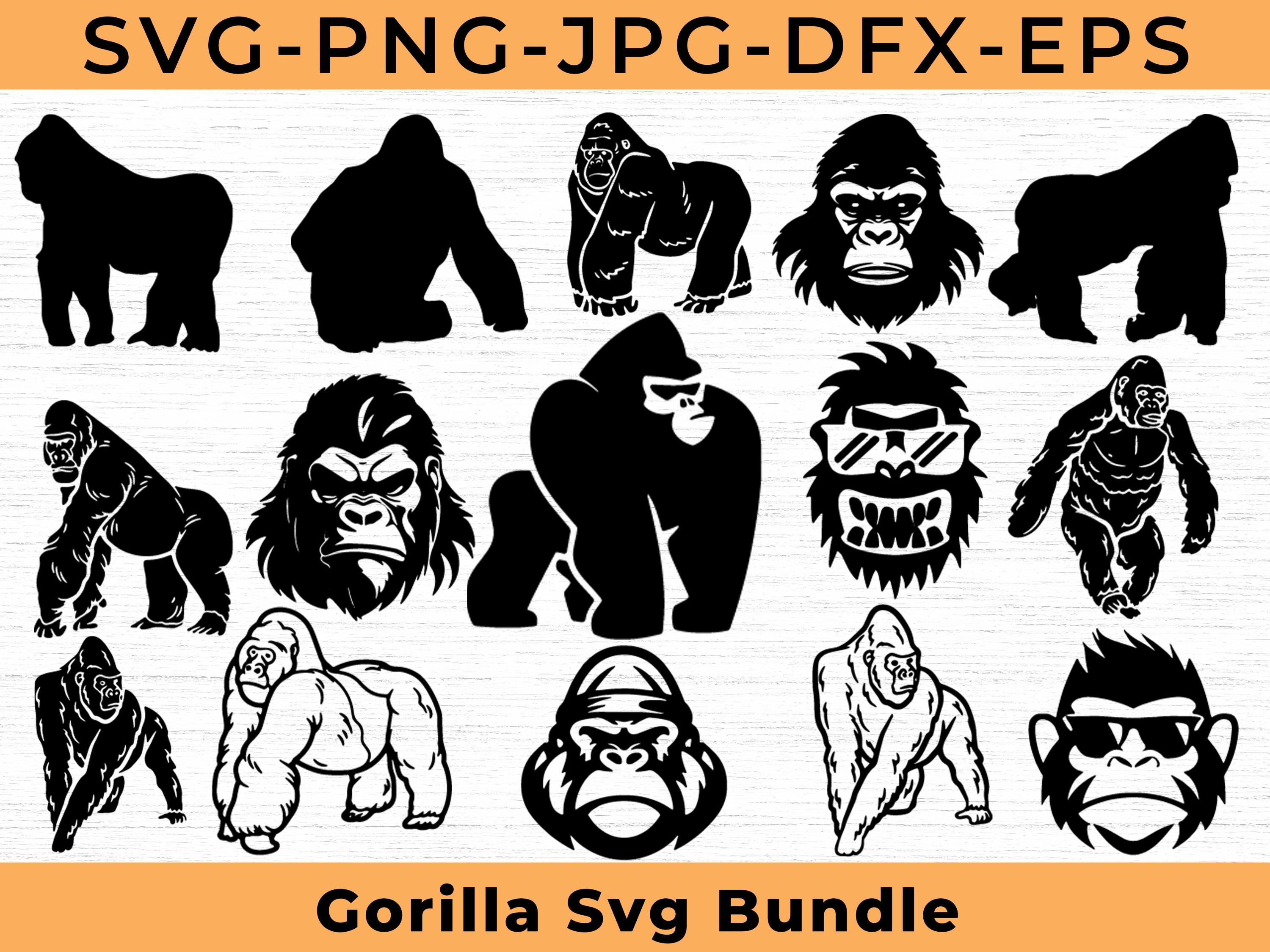 Gorilla Svg, Gorilla SVG Bundle, Gorilla Cricut, Gorilla Face Svg ...