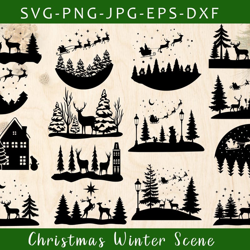 Winter Scene Svg - Etsy