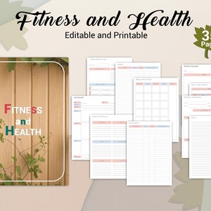 Fitness Planner Printable, Fitness Planner Printable Cover, Workout ...