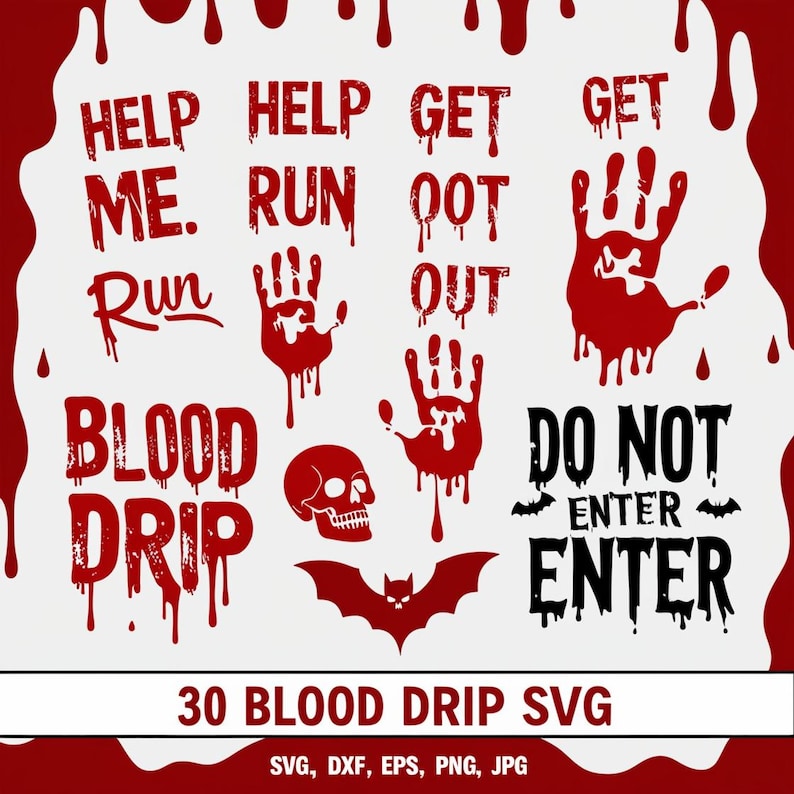 Blood Drips SVG, Blood Svg, Dripping Blood Svg, Blood Drops Alphabets ...
