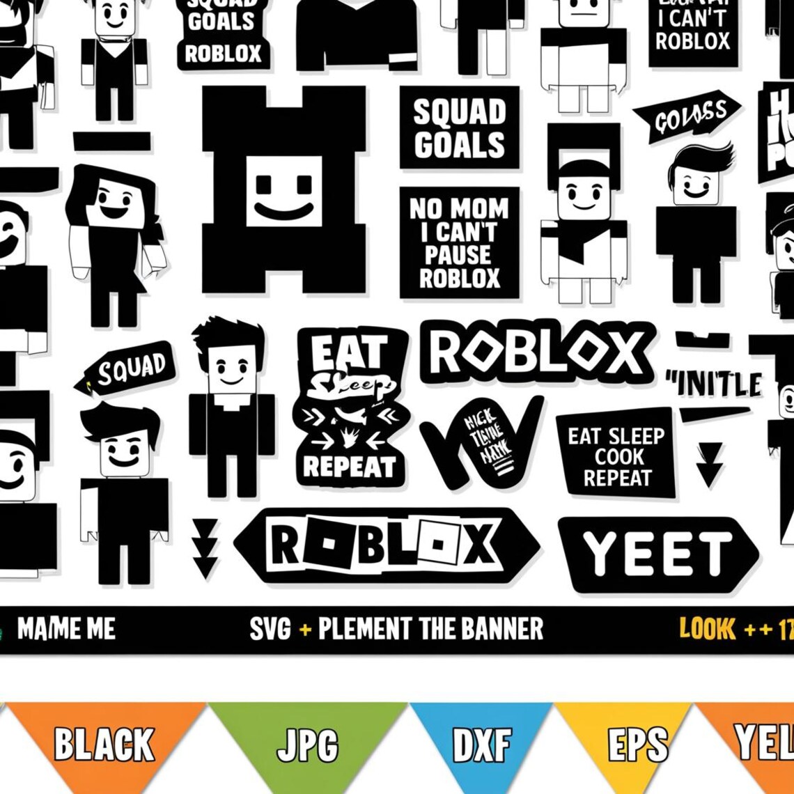 Roblox SVG Bundle, Roblox Font, Roblox Boy Svg, Roblox Alphabet PNG ...
