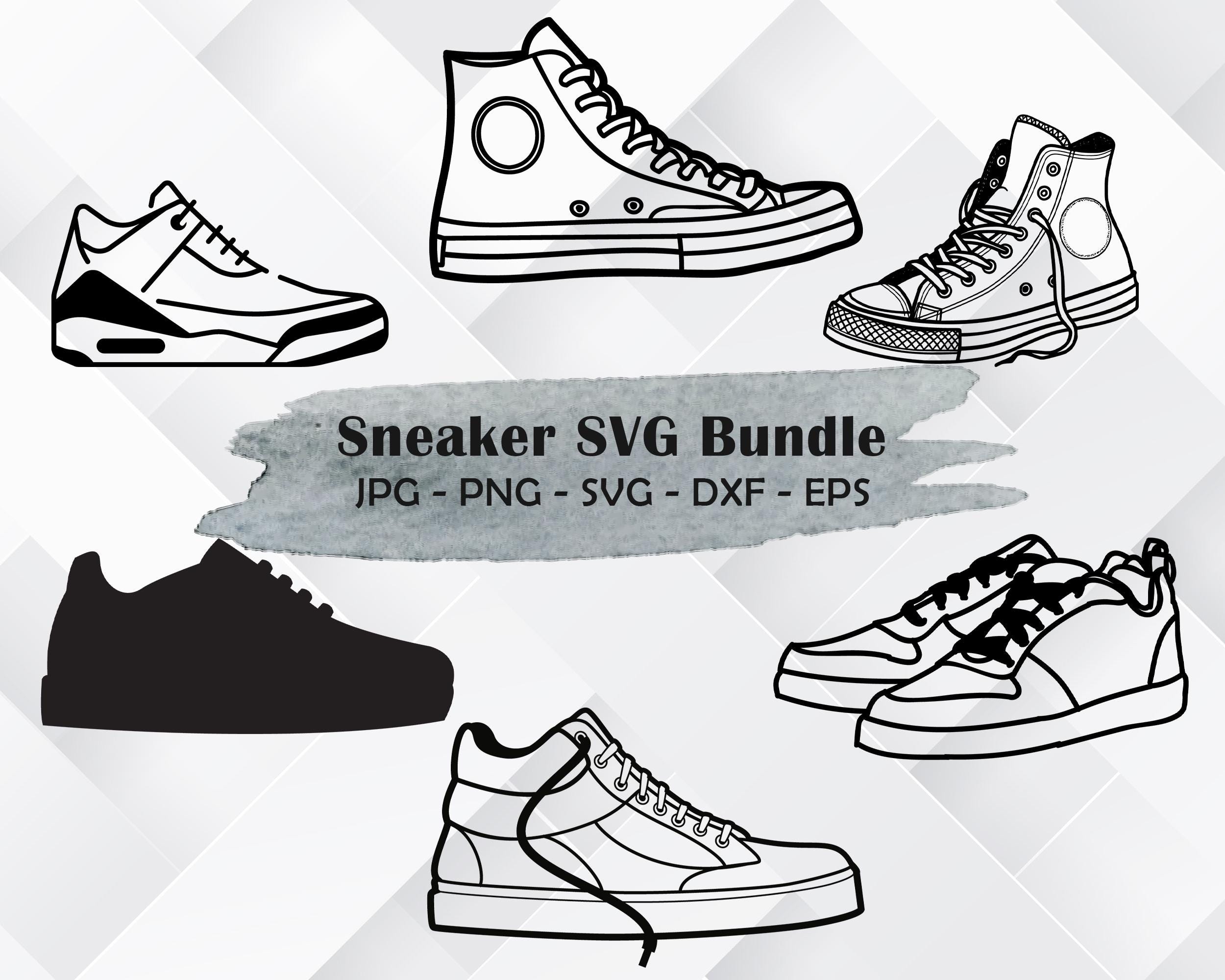 6 Sneaker Svg Bundle, Sneakers Svg, Running Shoes, Sneaker Clipart, Png ...