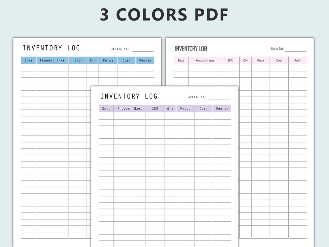 Editable Inventory Management Form Inventory Tracker PDF Product ...