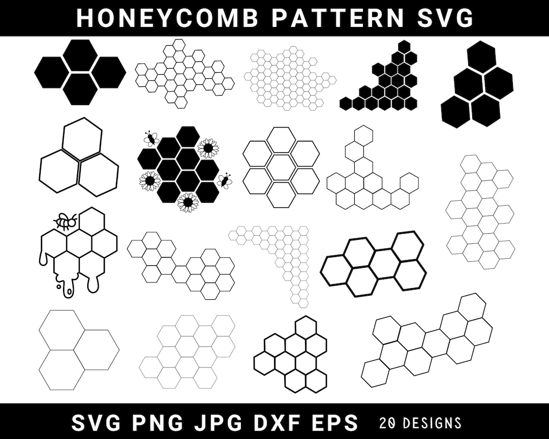 Honeycomb Pattern Svg Png Bundle, Honeycomb Bee Pattern,honeycomb ...