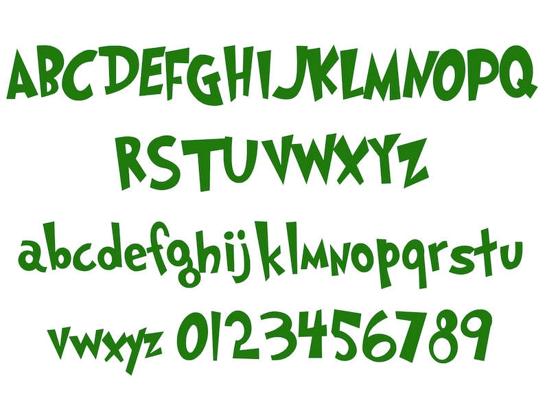 Green Font Bundle, Grinch Font Svg Png, Christmas Holiday Fonts, PNG ...