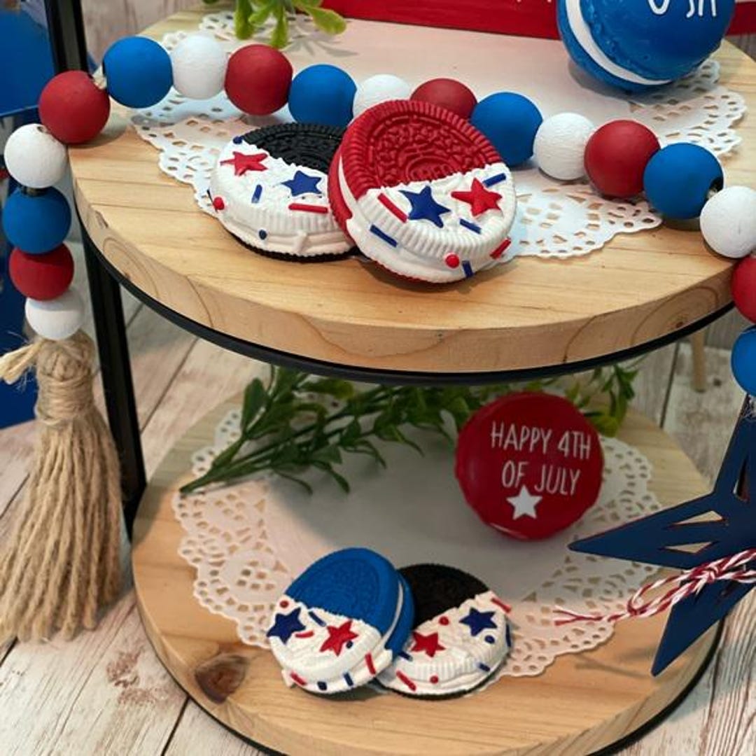 Sets of 4 Fake Cookies| Faux Cookies | False Cookies Patriotic - Etsy