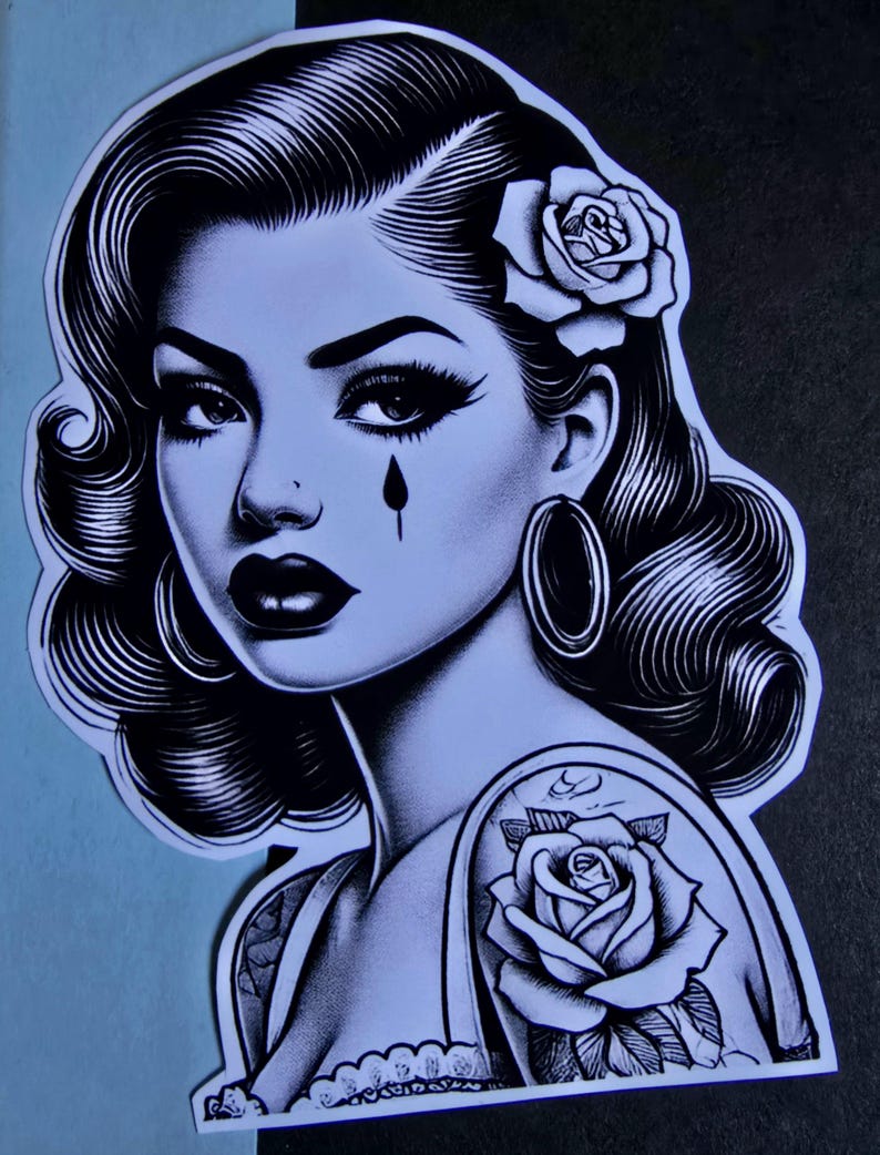 Sad Girl Chola Sticker - Etsy