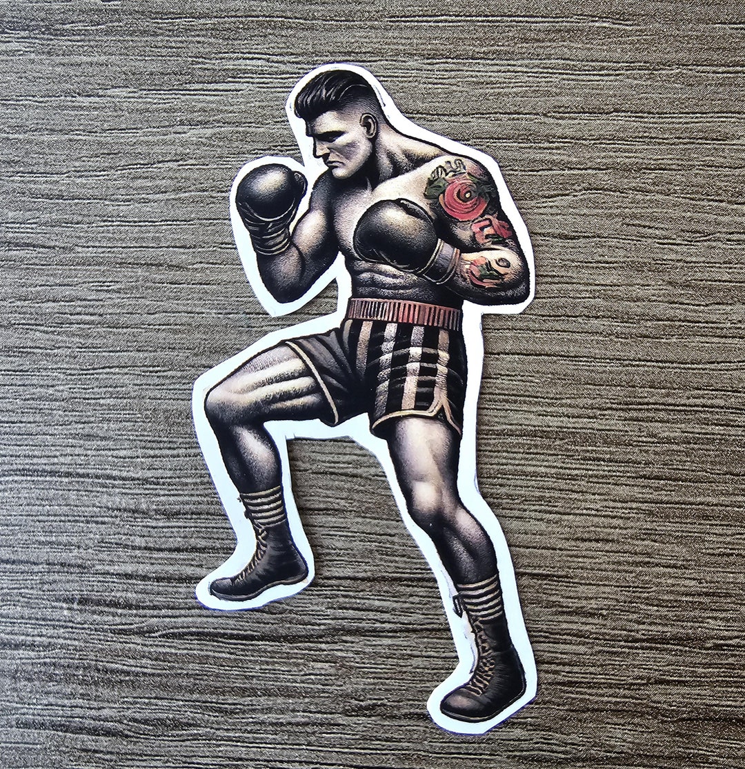 Vintage Boxer Sticker, Fighter, Champ, Knock-out Punch - Etsy