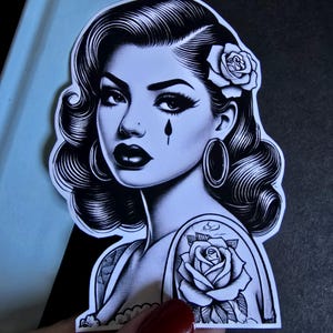 Sad Girl Chola Sticker - Etsy