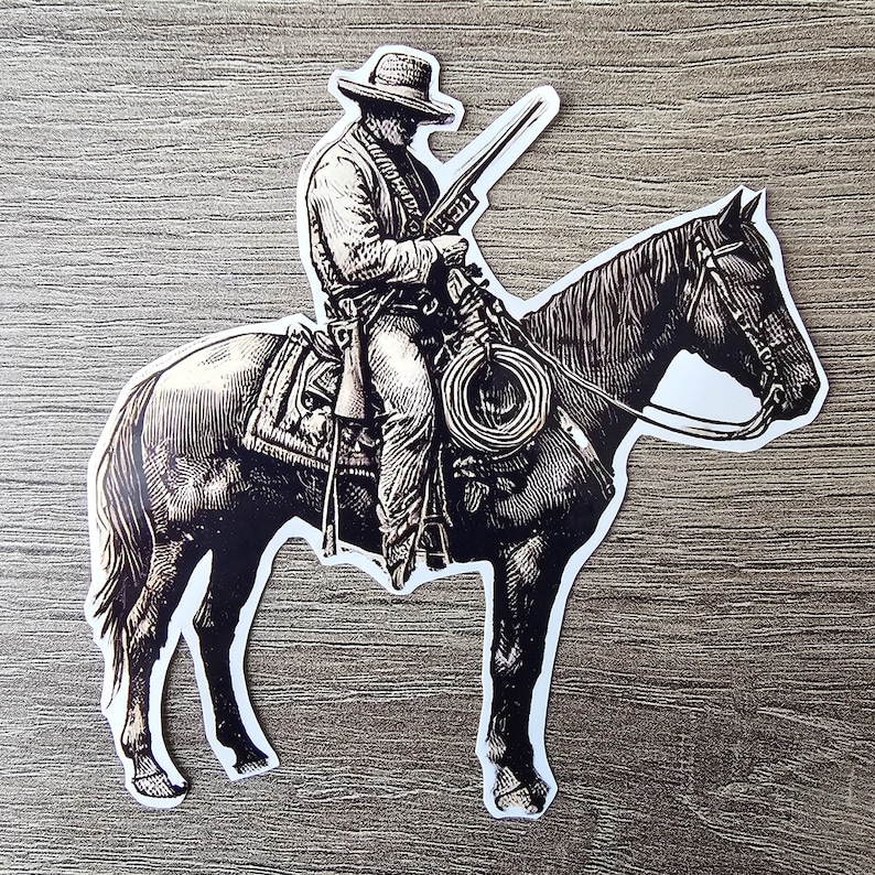 Outlaw Vaquero, Wild West Cowboy Sticker - Etsy