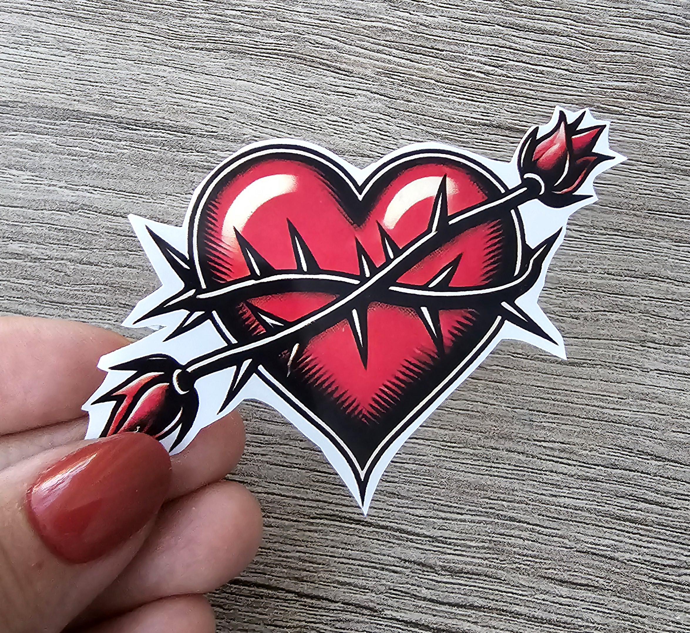 Corazon Espinado, Heart & Thorns - Sticker / Decal - Etsy