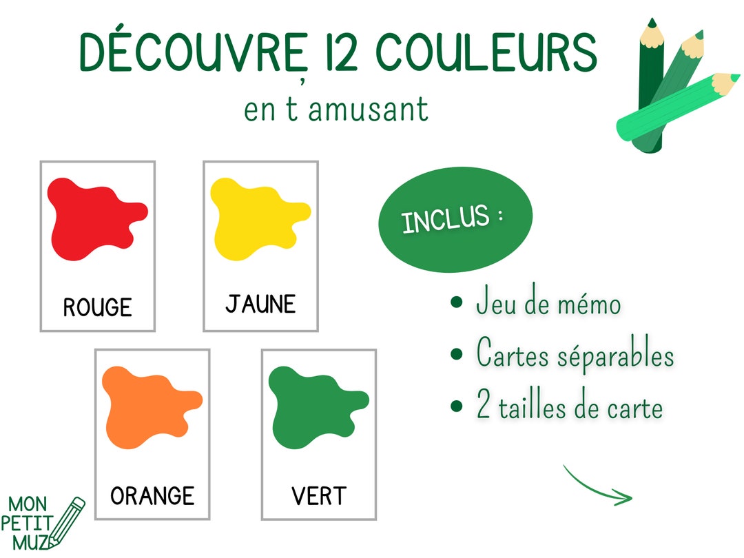 12 Color Nomenclature Cards - Etsy