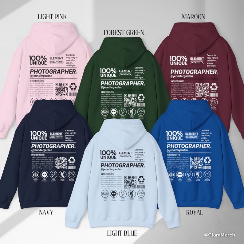 Personalized Photographer Hoodie With QR Code: Unisex Camera Lover ...