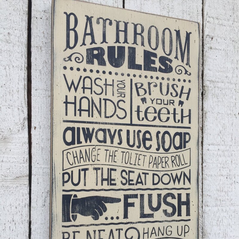 Farmhouse Bathroom Signs - Etsy
