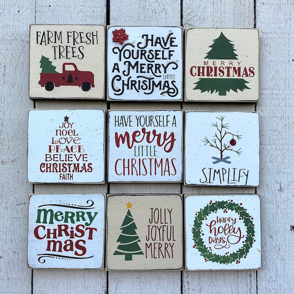 Mini Christmas Signs - Etsy