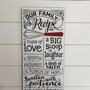 Our Family Recipe Kitchen Wall Art Family Rules Farmhouse - Etsy