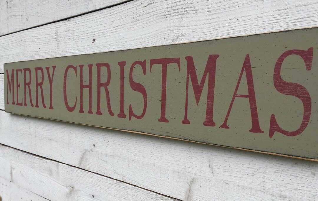 Merry Christmas Sign, Large Christmas Wood Sign 4ft Long, Rustic ...