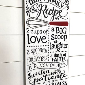 Our Family Recipe, Kitchen Wall Art, Family Rules, Farmhouse Kitchen ...