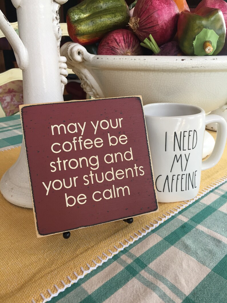 Teacher Gift Teacher's Desk Sign Teacher's Coffee | Etsy