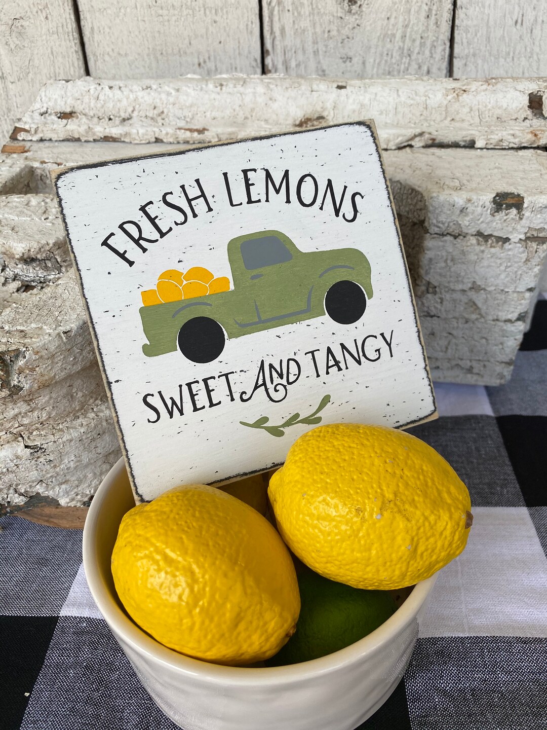 Lemon Decor, Mini Lemon Sign, Summer Decor, Farmhouse Kitchen, Lemonade ...