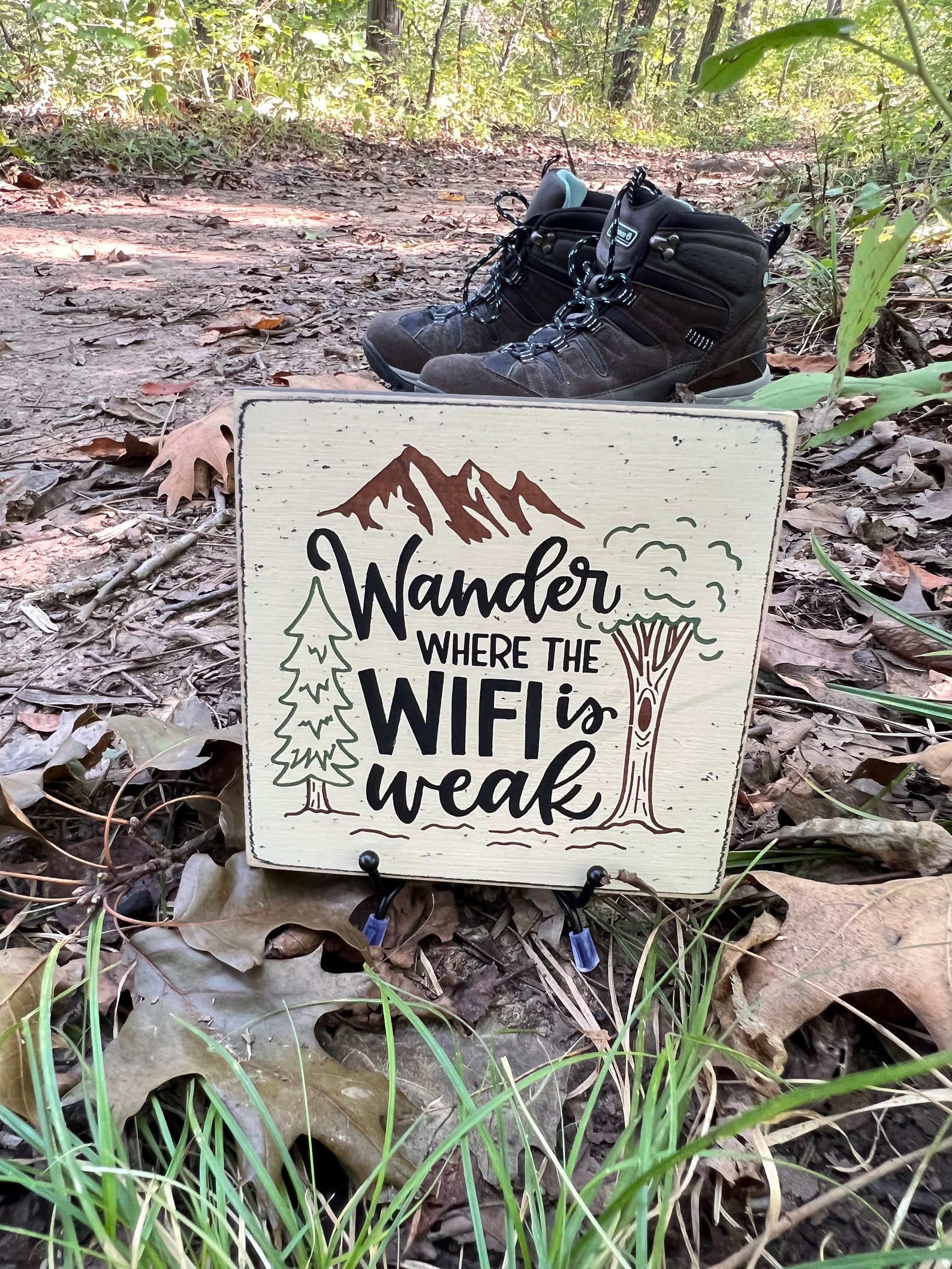 Rustic Woodland Hiking Sign (5"): Handmade Mountain Decor, Gift for ...