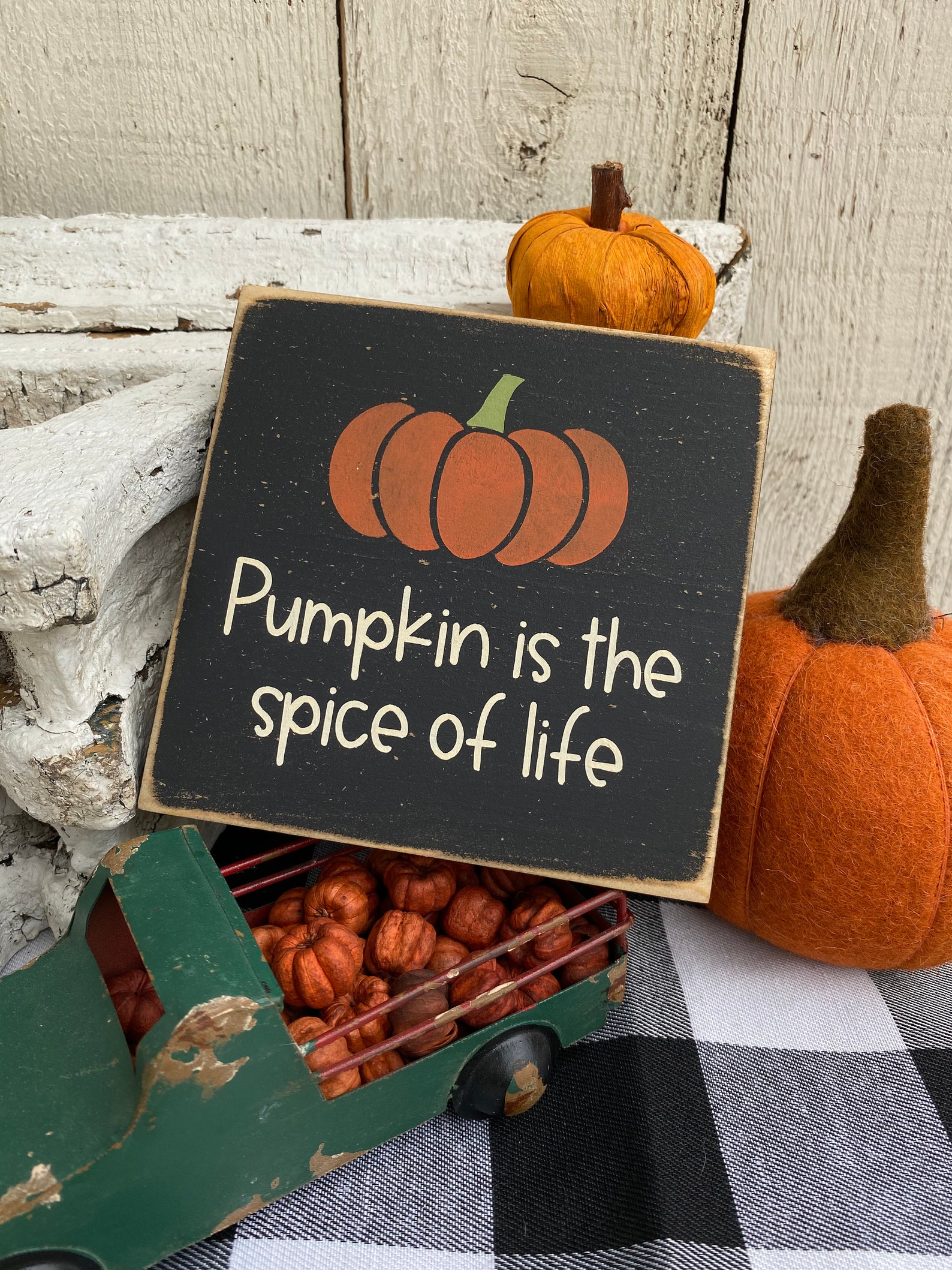 Pumpkin Spice Sign: Fall Kitchen Decor, Autumn Tier Tray , Fall Coffee ...