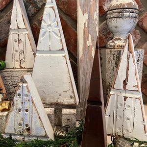 Vintage Christmas Decoration, Wood Chippy Paint Trees, Antique Plinth ...