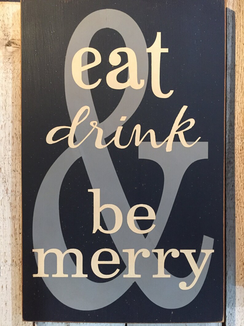 Eat Drink & Be Merry Kitchen Sign Kitchen Wall Art Dining | Etsy