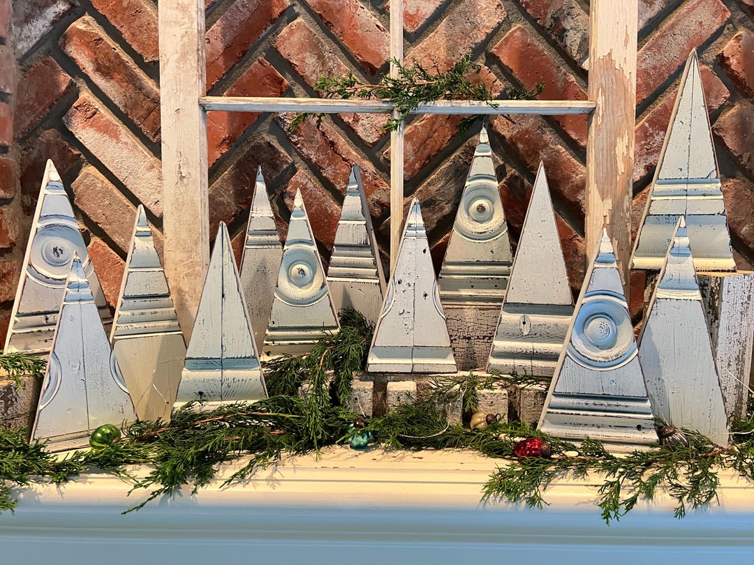 Farmhouse Christmas, Vintage Christmas Decoration, White Painted ...