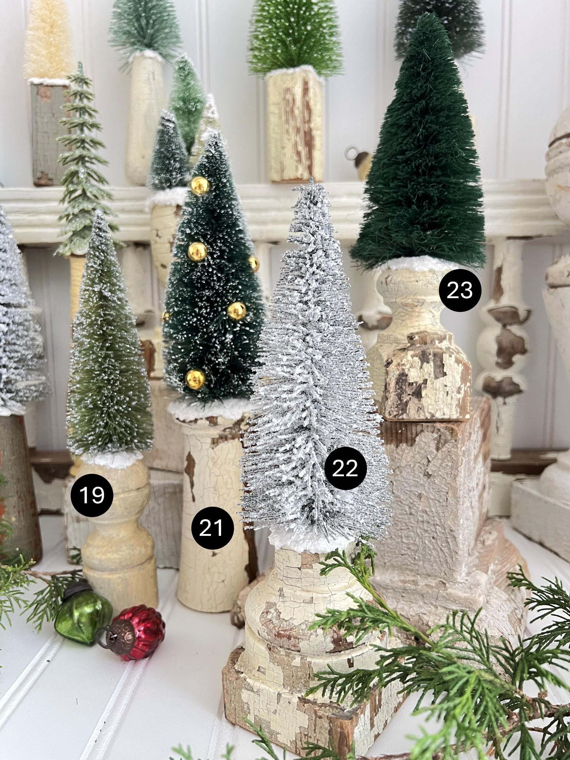 Christmas Vintage Spindle Bottle Brush Tree: Farmhouse Winter Decor ...