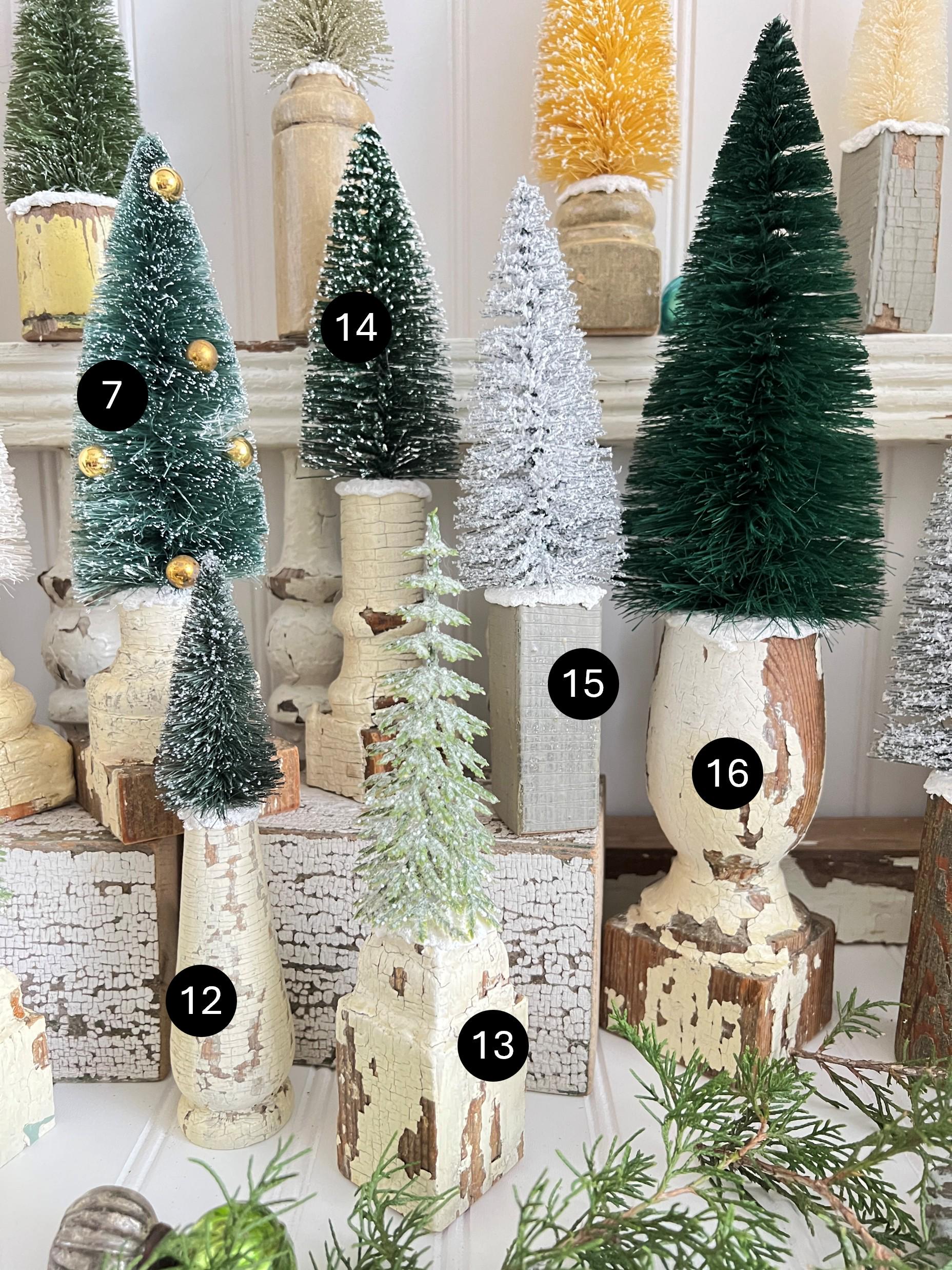 Christmas Vintage Spindle Bottle Brush Tree: Farmhouse Winter Decor ...