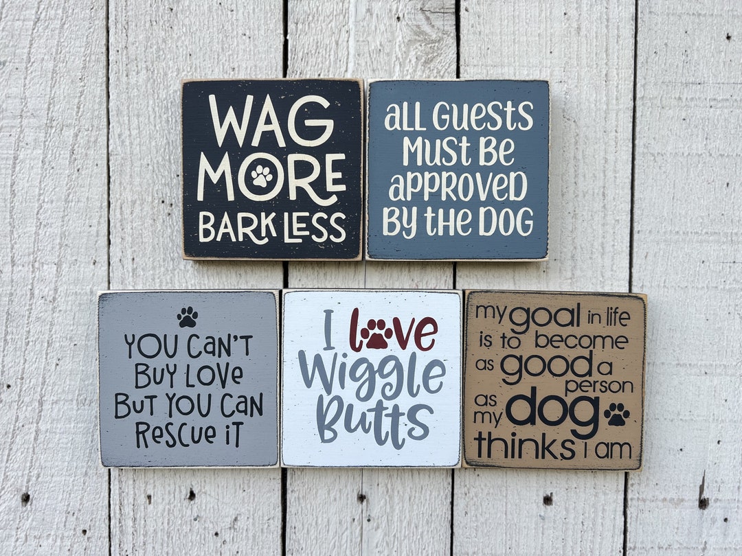 Hand Painted Dog Sign: Dog Wall Decor (5"), Gift for Dogs Lover - Etsy