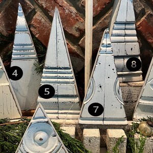 Vintage Christmas Decoration, White Painted Antique Plinth Trees ...