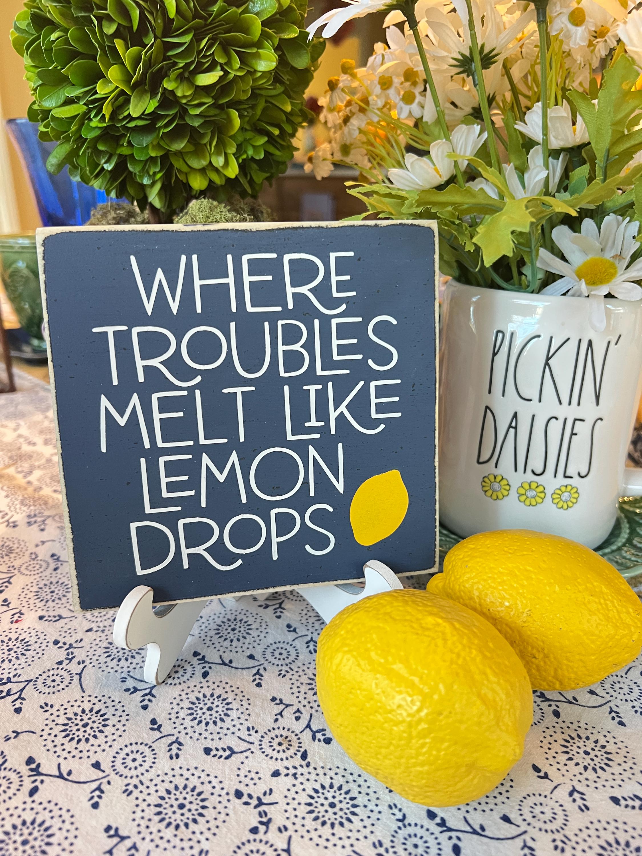 Hand Painted Lemon Signs: Mini Farmhouse Kitchen Decor (5"), Gift for ...
