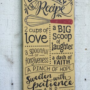Our Family Recipe, Kitchen Wall Art, Family Rules, Farmhouse Kitchen ...
