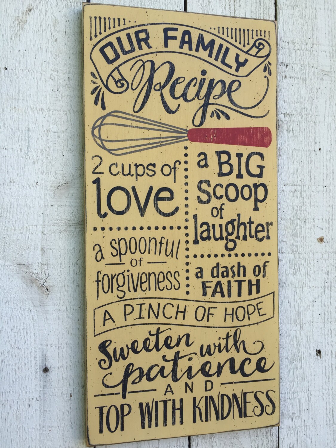 Our Family Recipe kitchen wall art family rules farmhouse | Etsy