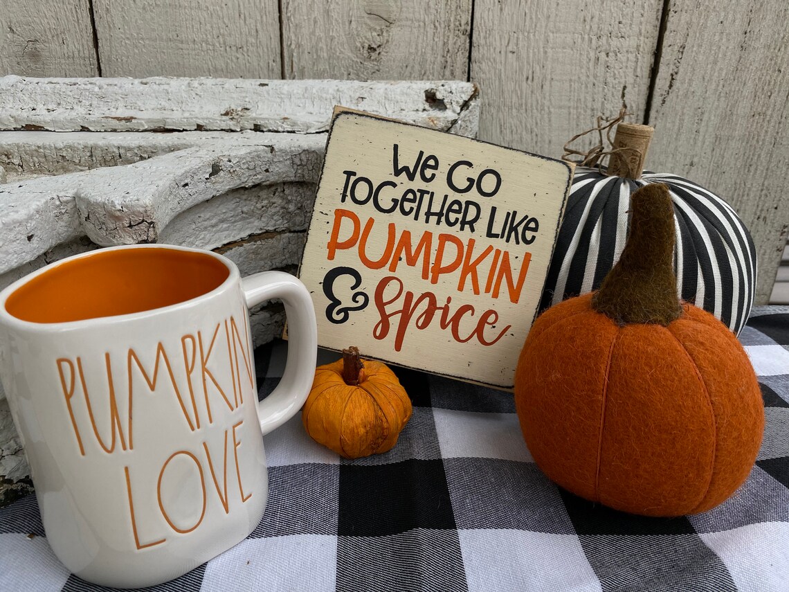 Pumpkin Spice Sign: Fall Kitchen Decor, Autumn Tier Tray , Fall Coffee ...