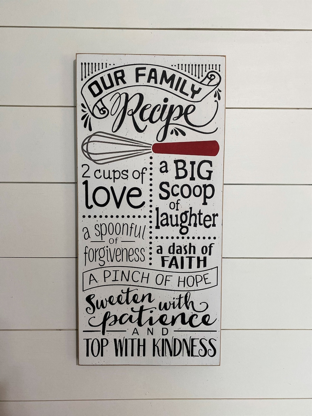 Our Family Recipe Kitchen Wall Art Family Rules Farmhouse - Etsy