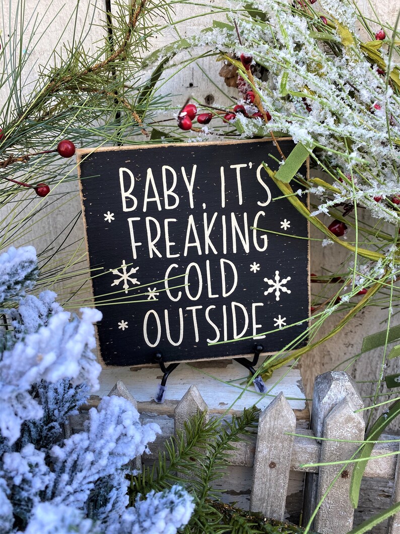 Small Winter Sign Mini 5.5 Snow Sign Baby It's - Etsy