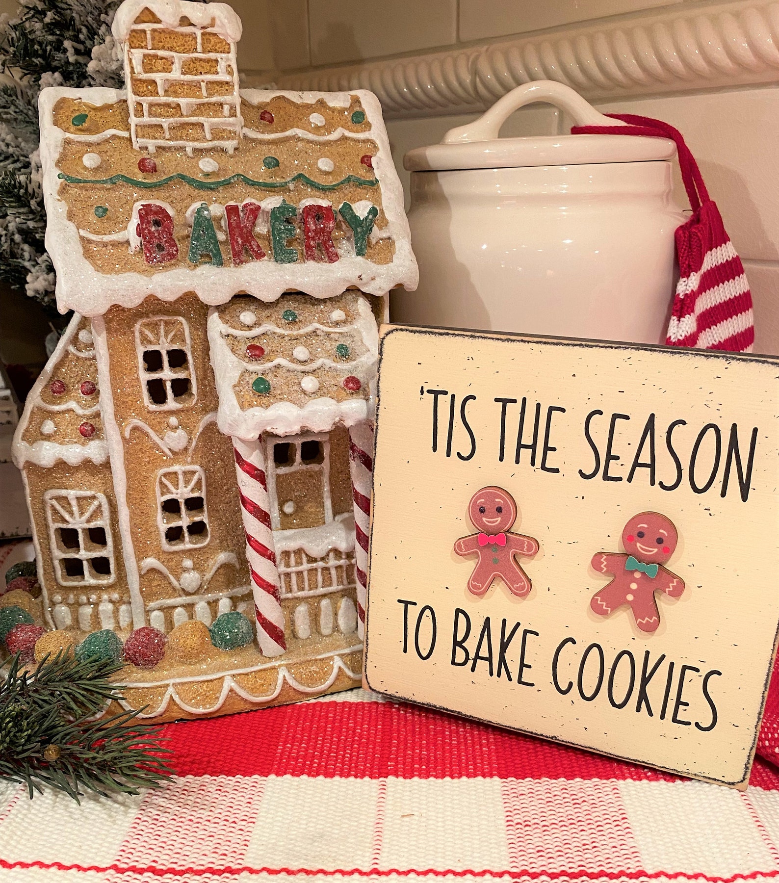 Christmas Kitchen Sign, Kitchen Tier Tray Sign, Small 5.5" Sign ...