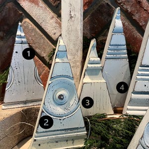 Vintage Christmas Decoration, White Painted Antique Plinth Trees ...