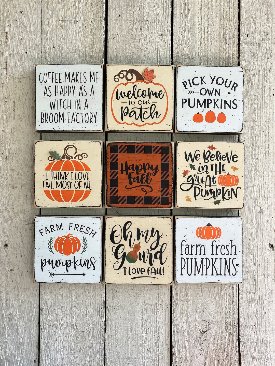 Mini Fall Signs, Fall Decoration, Tiered Tray Sign, Small 5.5" Fall ...