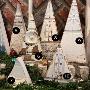 Vintage Christmas Decoration, Wood Chippy Paint Trees, Antique Plinth ...