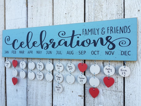 Family and Friends celebrations sign family birthday board | Etsy