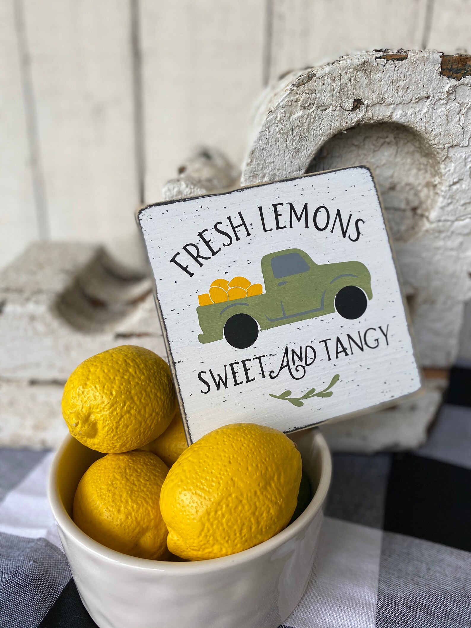 Lemon Decor Mini Lemon Sign Summer Decor Farmhouse Kitchen - Etsy